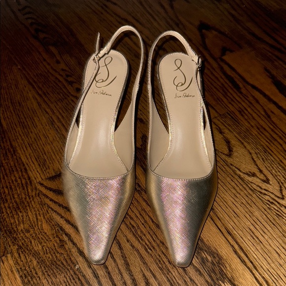Sam Edelman | Shoes | Sam Edelman Gold Slingback Heels | Poshmark